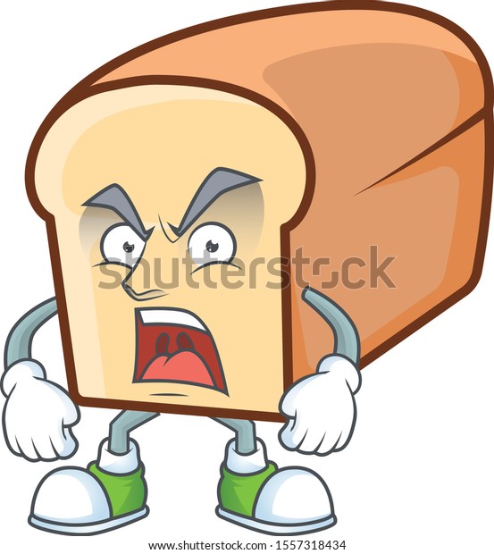 Cartoon White Bread Character Angry Stock Vector (Royalty Free ...
