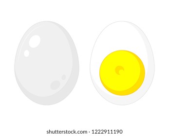 Cartoon White Egg Half Boiled Egg Stock Vector (Royalty Free ...