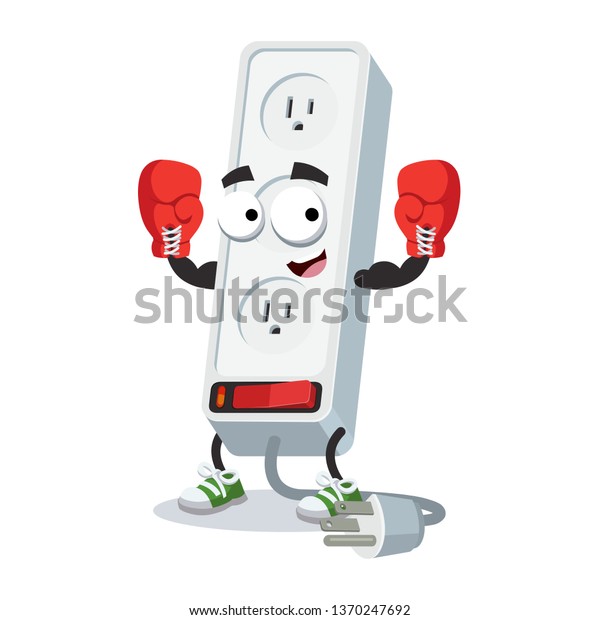 Cartoon White Electrical Power Strip 3way Stock Vector (Royalty Free ...
