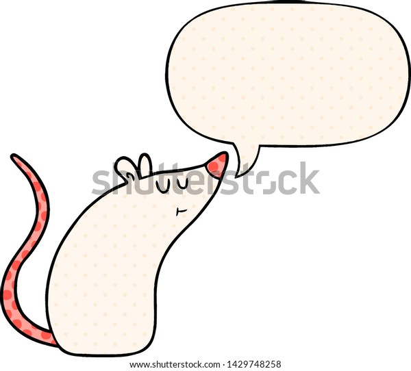 Cartoon White Mouse Speech Bubble Comic Stock Vector (Royalty Free ...