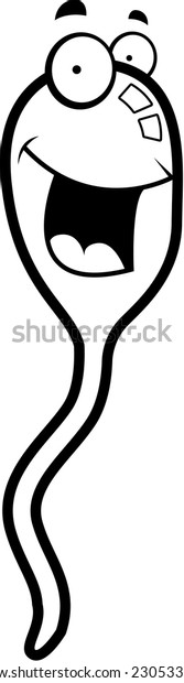 Cartoon White Sperm Smiling Happy Stock Vector (Royalty Free) 230533243