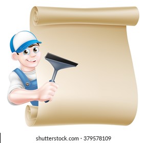 Cartoon Window Cleaner Man Cap Hat Stock Vector (Royalty Free ...