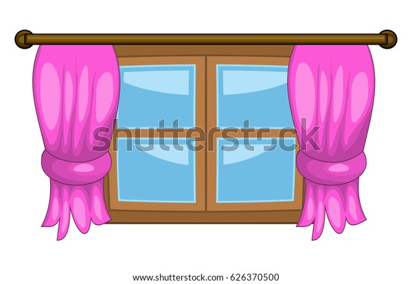 Cartoon Window Curtains Vector Symbol Icon Stock Vector (Royalty Free ...