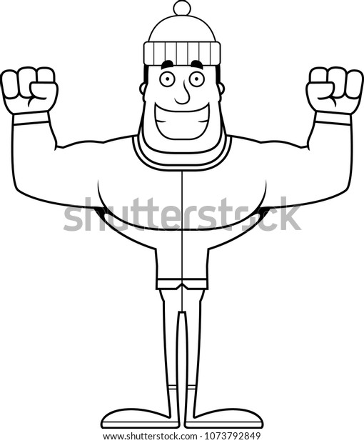 Cartoon Winter Man Smiling Stock Vector (Royalty Free) 1073792849 ...