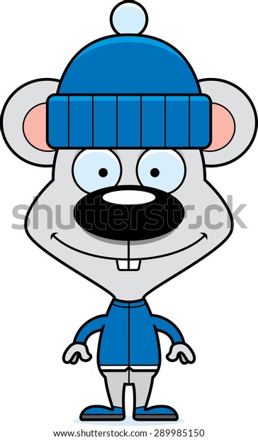 Cartoon Winter Mouse Smiling Stock Vector (Royalty Free) 289985150 ...