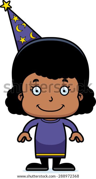 Cartoon Wizard Girl Smiling Stock Vector (Royalty Free) 288972368 ...