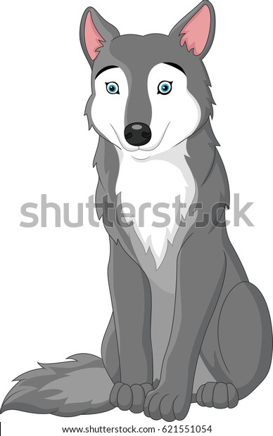 Lobo de caricatura aislado sobre fondo: vector de stock (libre de ...