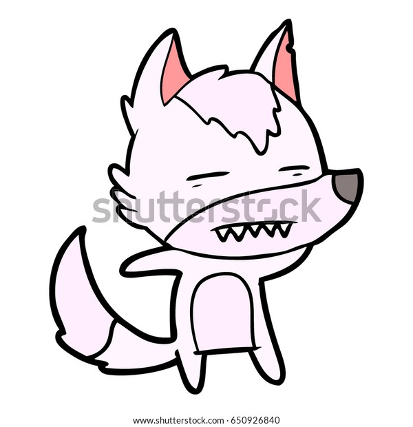 Cartoon Wolf Showing Teeth Stock Vector (Royalty Free) 650926840 ...
