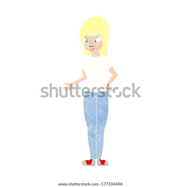 Cartoon Woman Explaining Stock Vector (Royalty Free) 177106406