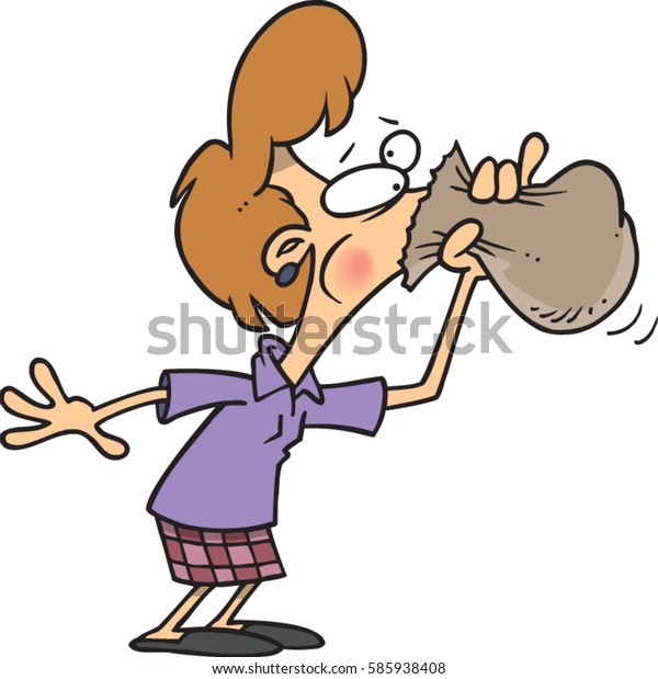 Cartoon Woman Hyperventilating: vector de stock (libre de regalías ...