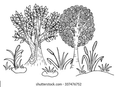 10,743 Oak tree line drawing Images, Stock Photos & Vectors | Shutterstock