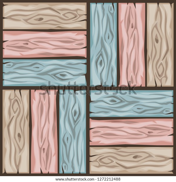 Cartoon Wood Floor Tiles Pattern Seamless: vector de stock (libre de ...