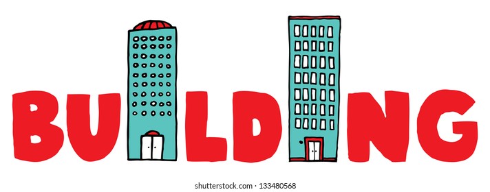 Cartoon Word Building Stock Vector (Royalty Free) 133480568 | Shutterstock