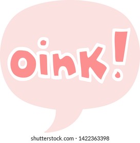 Cartoon Word Oink Speech Bubble Retro Stock Vector (Royalty Free ...