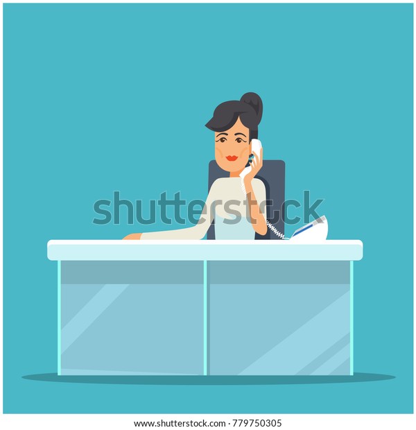 Cartoon Workplace Illustration Stock Vector (Royalty Free) 779750305 ...