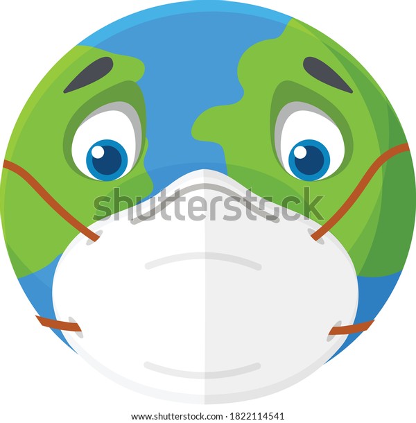 Cartoon World Sick World Holds Stop Stock Vector (Royalty Free ...