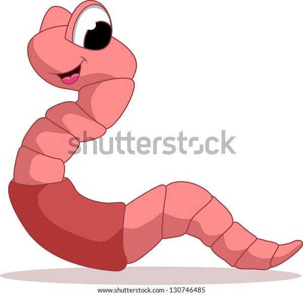 Cartoon Worm Smiling Stock Vector (Royalty Free) 130746485