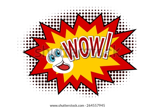 Cartoon Wow Vector Illustration Stock Vector (Royalty Free) 264557945