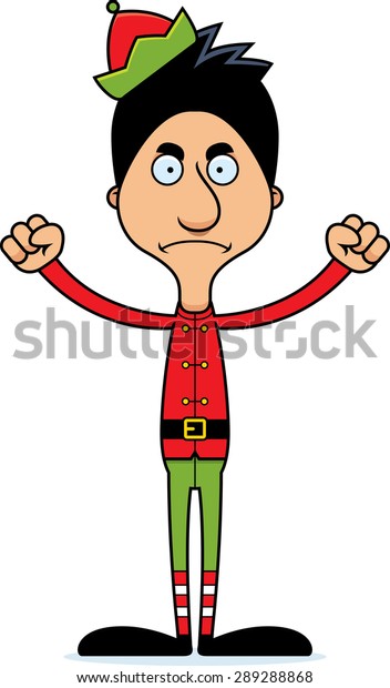 Cartoon Xmas Elf Man Looking Angry Stock Vector (Royalty Free ...