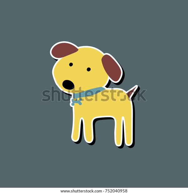Cartoon Yellow Dog Stock Vector (Royalty Free) 752040958 | Shutterstock