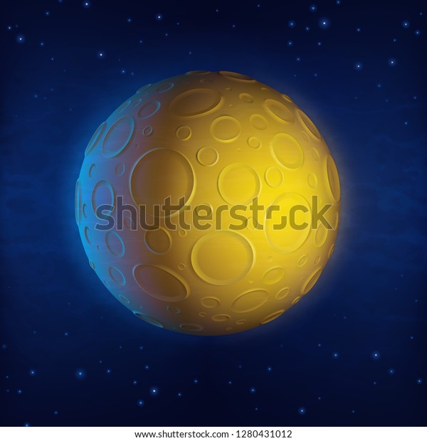 Cartoon Yellow Planet Vector Illustration Stock Vector (Royalty Free ...