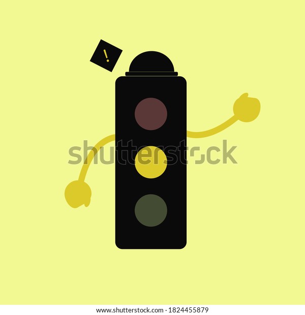 Cartoon Yellow Traffic Light Stock Vector (Royalty Free) 1824455879 ...