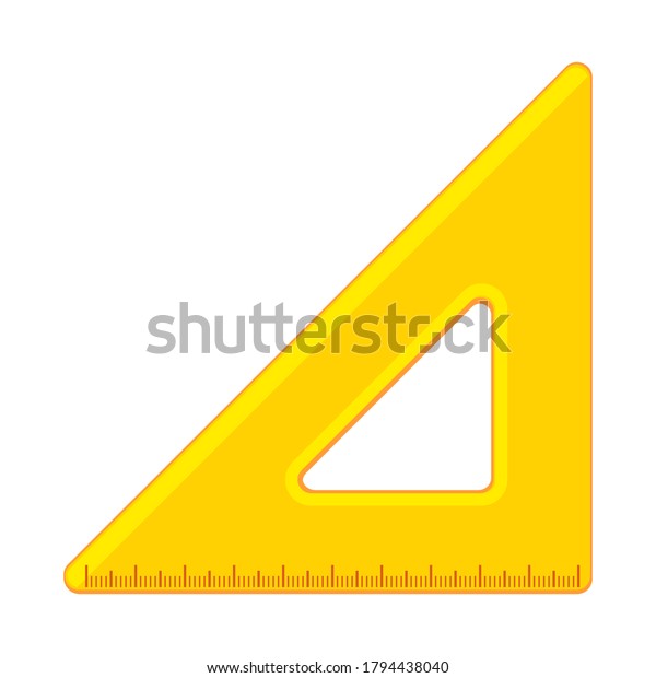 Cartoon Yellow Triangle Ruler Icon School Stock Vector (Royalty Free ...