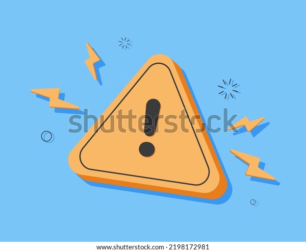Cartoon Yellow Triangle Warning Sign Vector Stock Vector (Royalty Free ...