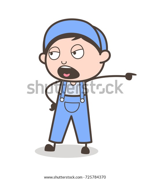Cartoon Young Boy Shouting Expression Vector Stok Vektör (Telifsiz ...