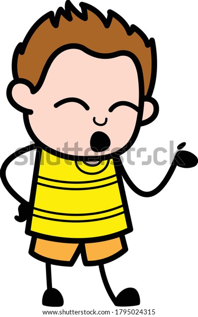 Cartoon Young Boy Speaking Character Design Stock Vector (Royalty Free ...