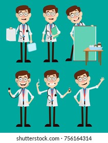 Cartoon Young Doctors Many Concepts Vector: เวกเตอร์สต็อก (ปลอดค่า ...