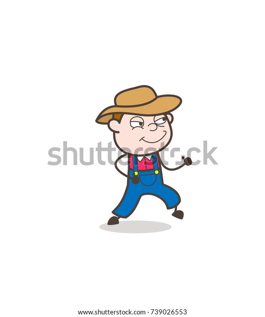 Cartoon Young Farmer Character Running Pose Stock Vector (Royalty Free ...