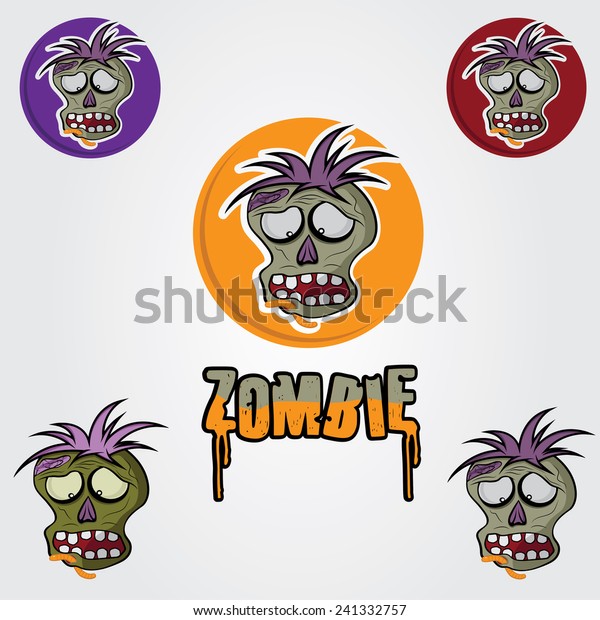 Cartoon Zombie Face Vector Design Template Stock Vector (Royalty Free ...