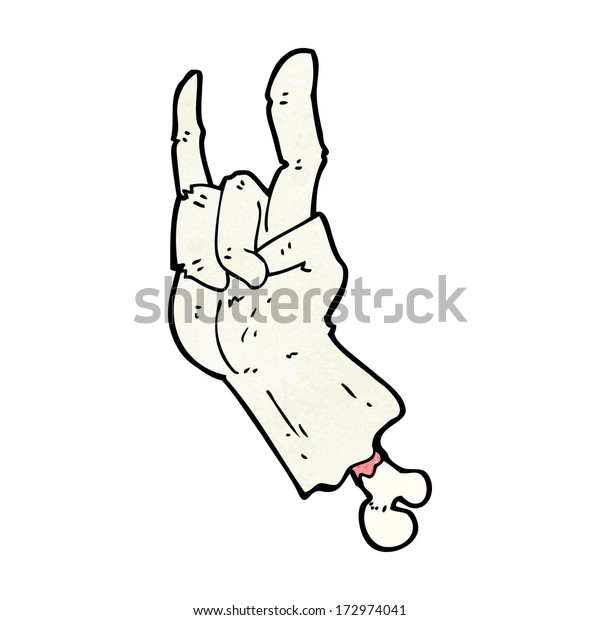 Cartoon Zombie Hand Making Rock Symbol Stock Vector (Royalty Free ...