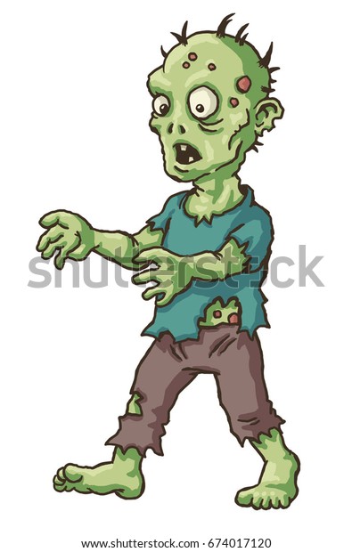 Cartoon Zombie Walking Stock Vector (Royalty Free) 674017120