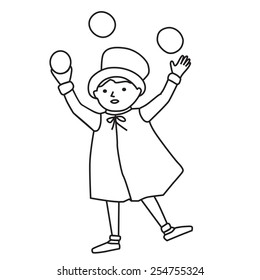 Cartooned Graphic Design Juggler Young Boy 库存矢量图（免版税）254755312 ...