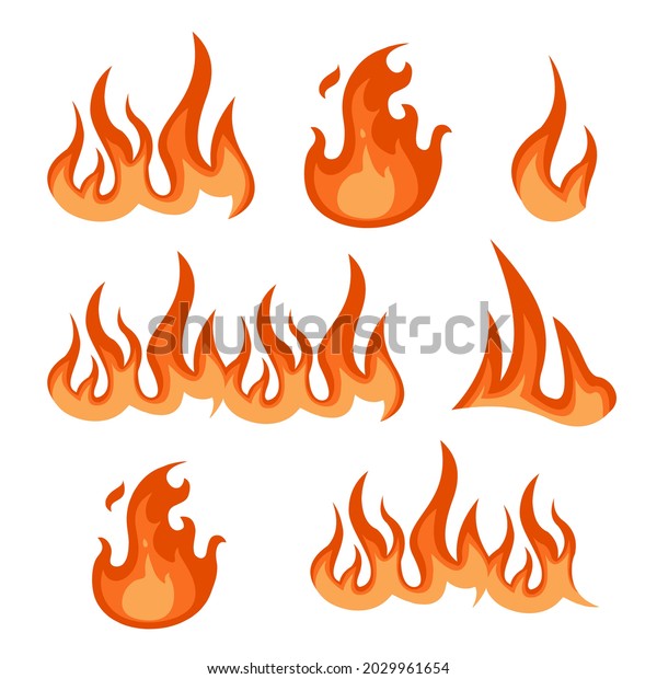 Cartoons Fire Flame Blazing Fire Red Stock Vector (Royalty Free ...