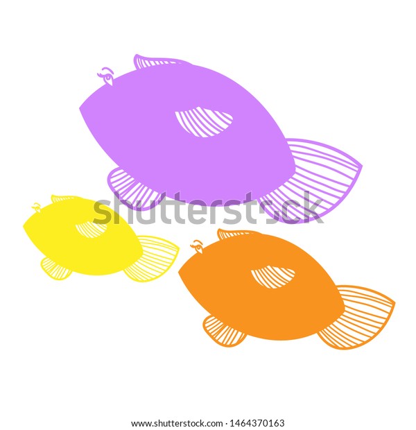 Cartoons Funny Colorful Fish Vector Illustration Stock Vector (Royalty ...