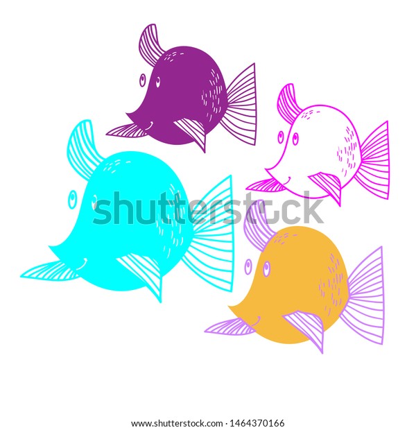 Cartoons Funny Colorful Fish Vector Illustration Stock Vector (Royalty ...