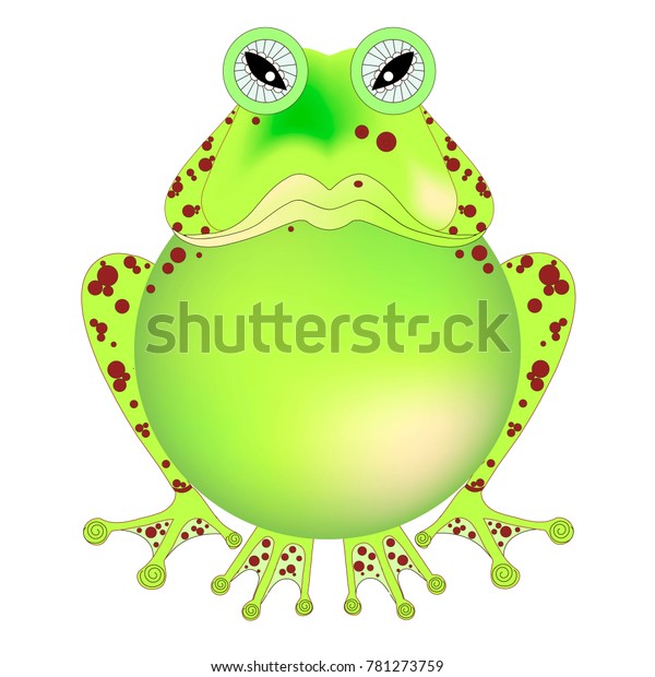 Cartoons Hand Drawn Angry Green Frog Stock Vector (Royalty Free ...