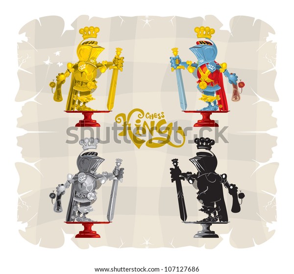 Cartoons Knight Chess King Vector Stock Vector (Royalty Free) 107127686 ...
