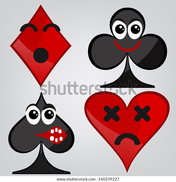 Cartoons Symbol Card Suits Stock Vector (Royalty Free) 160239227 ...