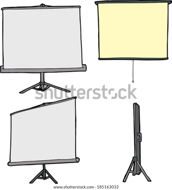 Cartoons Various Projector Screens On Isolated Stock Vector (Royalty ...