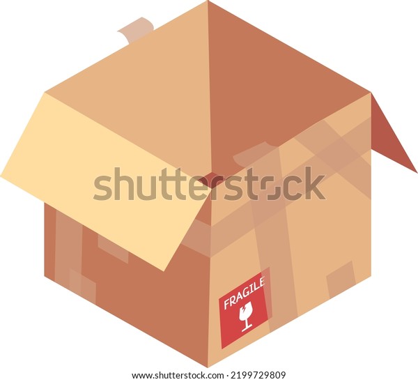Cartoony Stylized Open Cardboard Box Parcel Stock Vector (Royalty Free ...