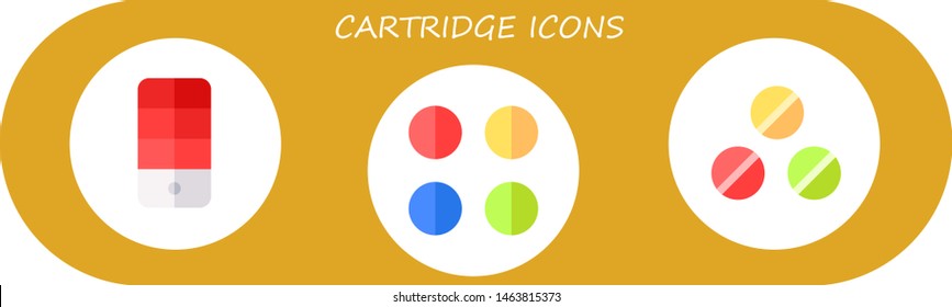 Cartridge Icon Set 3 Flat Cartridge Stock Vector (Royalty Free ...
