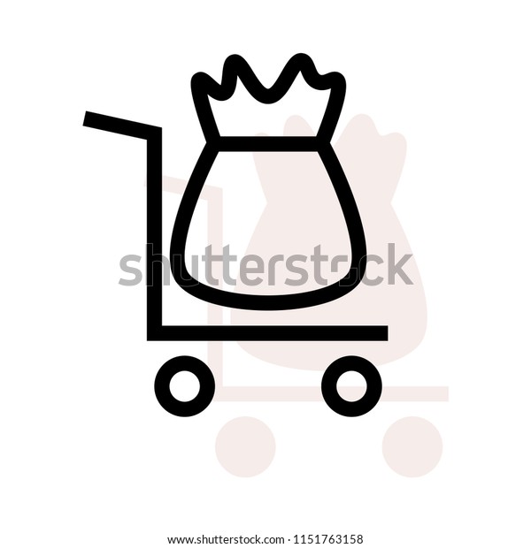 Cash Bag Trolley Stock Vector (Royalty Free) 1151763158