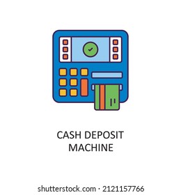 Cash Deposit Machine Vector Filled Outline Stock Vector (Royalty Free ...