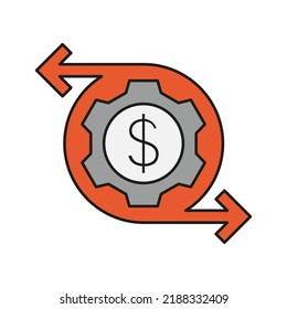 Cash Flow Colored Icon Simple Color Stock Vector (Royalty Free ...