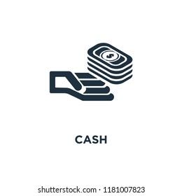 Cash Icon Black Filled Vector Illustration: เวกเตอร์สต็อก (ปลอดค่า ...