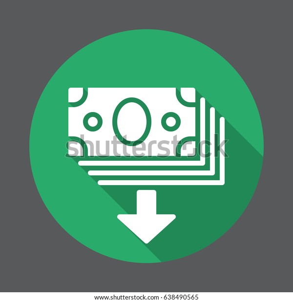 Cash Money Arrow Down Flat Icon Stock Vector (Royalty Free) 638490565 ...